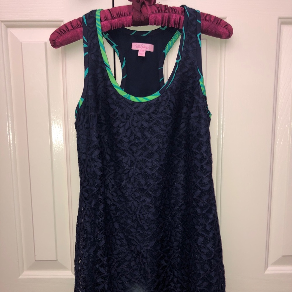 Lilly Pulitzer Razorback Navy Lace Dress - Gem
